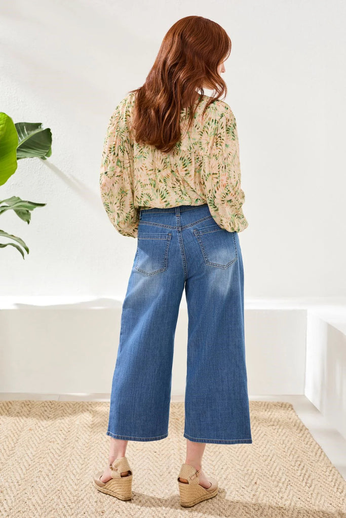 Jean Audrey Jambe Large à Plis en Denim – Boutique Tribu